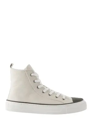 Brunello Cucinelli Bead-embellished High-top Sneakers - Silver