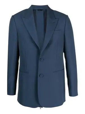 Fendi Peak-lapels Single-breasted Blazer - Blue