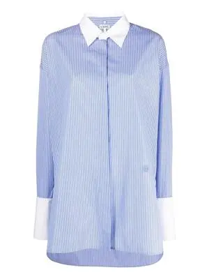 Loewe Contrast Cuff Oversize Shirt - Blue