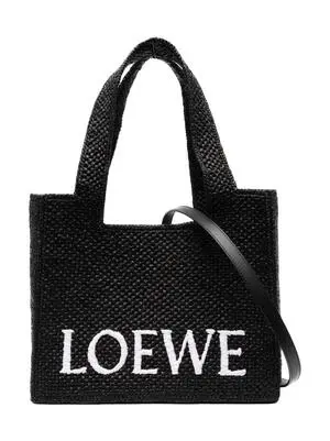 Loewe Small Raffia Tote Bag - Black