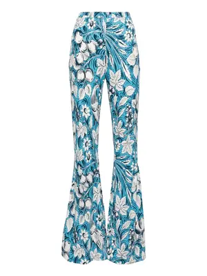 Diane Von Furstenberg Brooklyn Floral-print Trousers - Blue