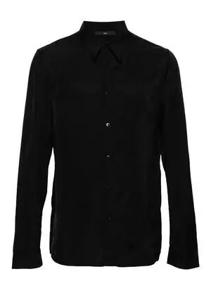 SAPIO Long-sleeve Satin Shirt - Black