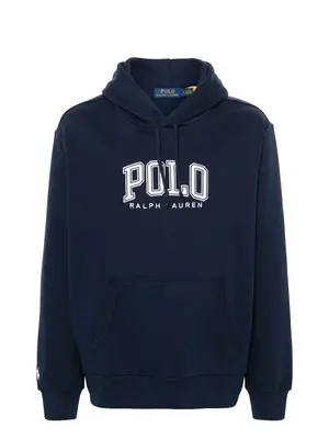 Polo Ralph Lauren Logo-embroidered Cotton-blend Hoodie - Blue