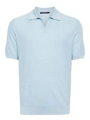 Tagliatore Paco Spread-collar Polo Shirt - Blue