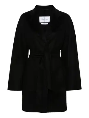 Max Mara Belted Cashmere Midi Coat - Black