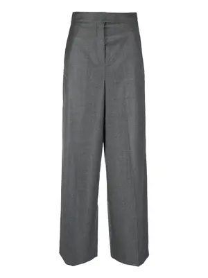 Fendi Palazzo Wool Trousers - Grey