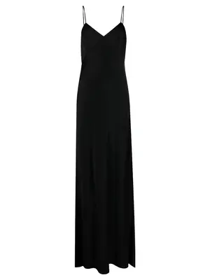 Max Mara Satin Slip Maxi Dress - Black
