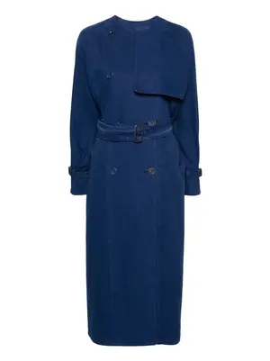 Max Mara Calao Cotton Canvas Trench Coat - Blue