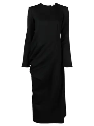 THE ROW Gathered-detailing Long-sleeved Shift Dress - Black