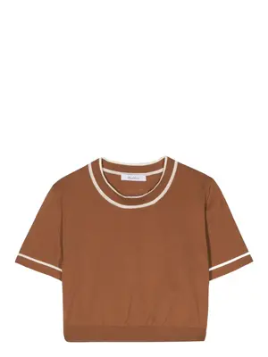 Max Mara Fine-knit Cropped Top - Brown