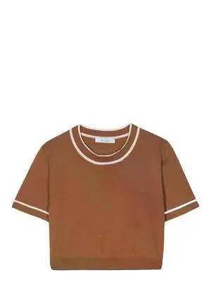 Max Mara Fine-knit Cropped Top - Brown