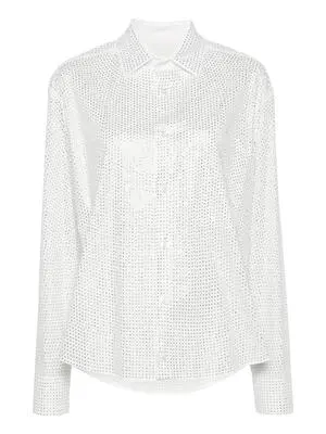 Giuseppe Di Morabito Crystal-embellished Poplin Shirt - White