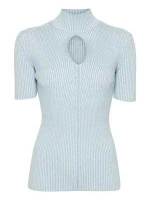 Fendi Cut-out Detail Knitted Top - Blue