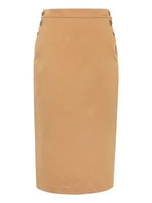 Max Mara Cresta Cotton Pencil Skirt - Brown