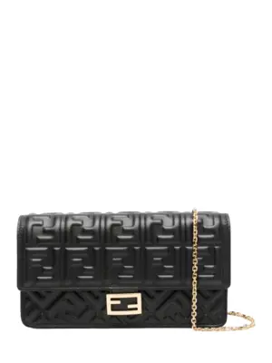 Fendi Baguette Wallet-on-chain - Black