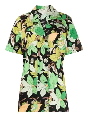 FENDI Floral Print Short Sleeve Shirt