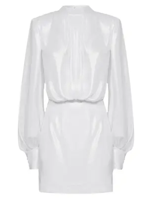 BLANCA VITA Abelia Laminated Mini Dress - White