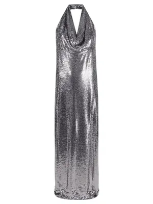 BLANCA VITA Sequin Embellished Long Dress - Silver