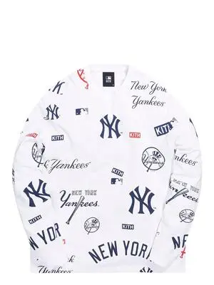 Kith For Major League Baseball New York Yankees All Over Long-sleeve Tee - White