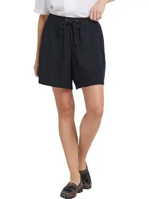 NYDJ NYDJ Jayne Denim Ankle Wide Leg Drawstring Shorts Overdye Black