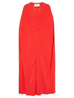 Valentino Garavani Caped Silk Gown - Red