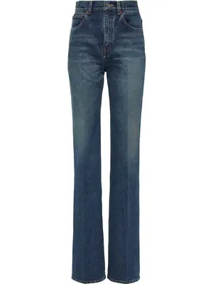 Saint Laurent Clyde High-rise Straight Jeans - Blue