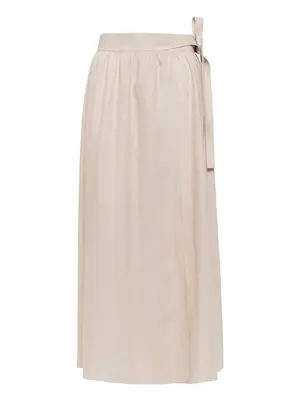 Loro Piana Linen Midi Skirt - White
