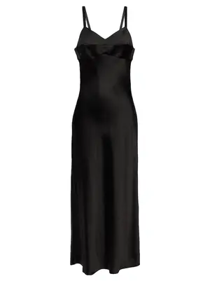 Khaite Joely Satin Slip Dress - Black