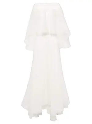 Maticevski Bridal Dhalia Caped Silk Gown - White