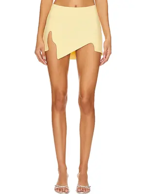 MOTHER OF ALL Charlotte Asymmetrical Mini Skirt - Yellow