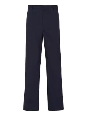 Prada Stretch Poplin Wide Leg Pants - Blue
