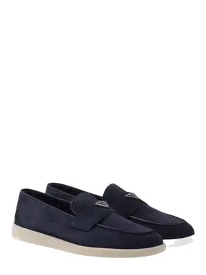 Prada Suede Loafers - Navy