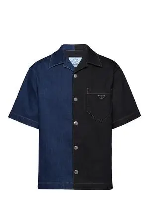 Prada Double Match Denim Shirt - Black/blue