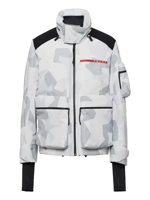 Prada Printed Technical Fabric Ski Windbreaker - Marble Gray