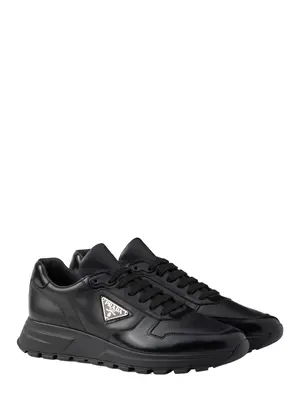Prada Prax 01 Leather Sneakers - Black