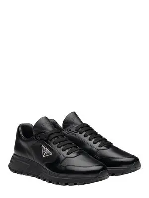 Prada Prax 01 Leather Sneakers - Black