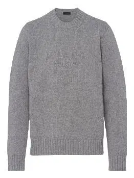 Prada Wool And Cashmere Crew-neck Sweater - Grey