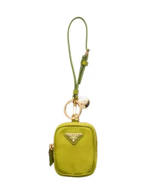Prada Re-edition 1978 Re-nylon Mini-pouch With Keychain - Fern Green