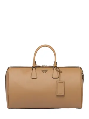 Prada Saffiano Leather Travel Bag - Caramel