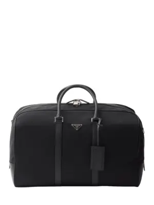 Prada Re-nylon And Saffiano Leather Duffle Bag - Black