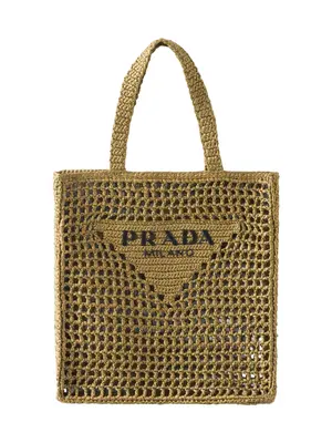 Prada Crochet Tote Bag - Olive Green