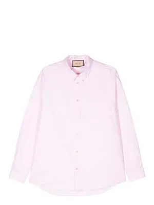 Gucci Double-g Cotton Oxford Shirt - Pink