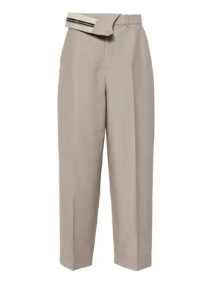Fendi Pressed-crease Tapered Trousers - Neutrals