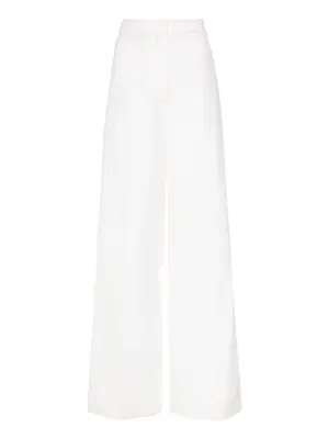 Stella McCartney Wide-leg Wool Trousers - Neutrals