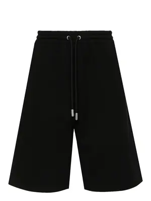 Off-White Logo-embroidered Cotton Shorts - Black