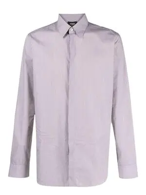 Fendi Pinstriped Cotton Shirt - Brown