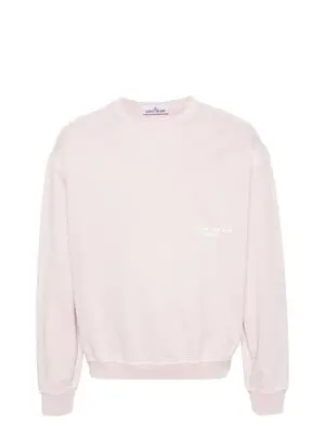 Stone Island Logo-print Cotton Sweatshirt - Pink