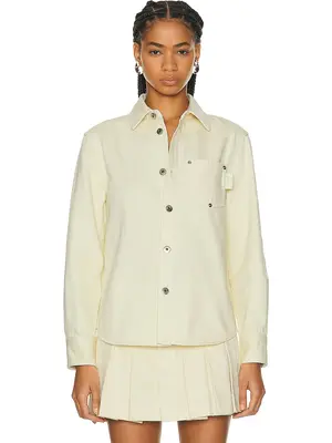 Bottega Veneta Long Sleeve Button Up Top - Banana