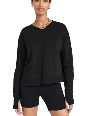 Sweaty Betty After Class Crop Sweatshirt - Black