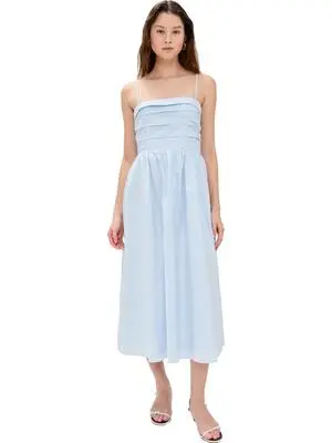 WAYF Sammie Strapless Midi Dress - Blue